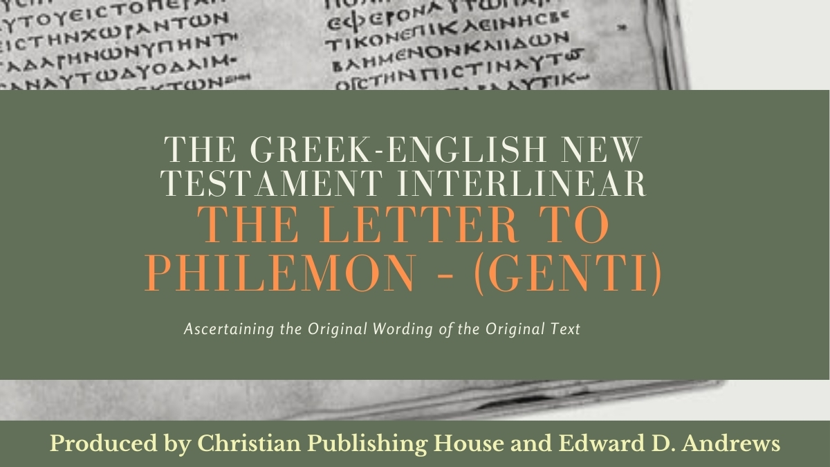 THE LETTER TO PHILEMON – (GENTI) - Updated American Standard Version