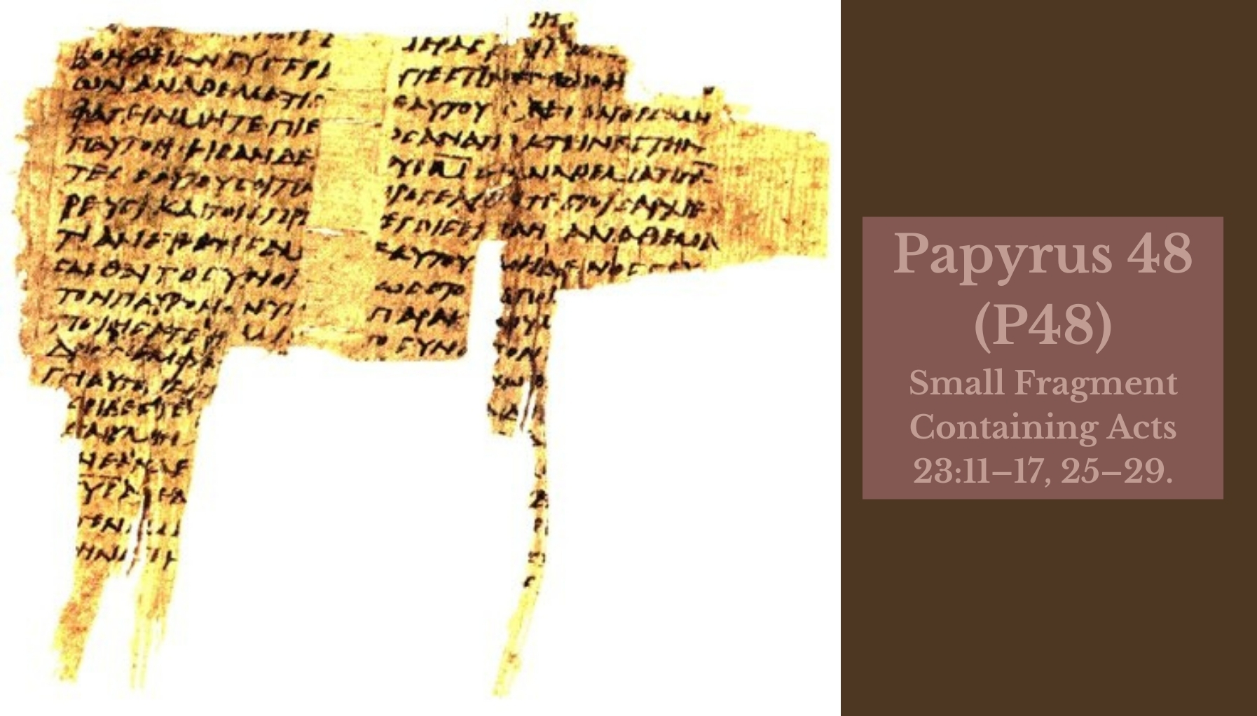 Papyrus 48 (P48) New Testament Manuscript - Updated American Standard ...